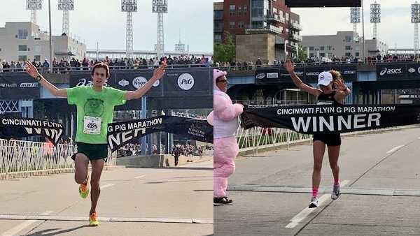Aaron Viets, Caitlin Keen win 2018 Flying Pig Marathon