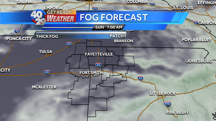 Fog possible for Sunday morning