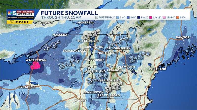 Snow, slick travel in Vermont and New York New Year's Eve night
