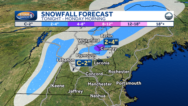 NH forecast: Rain, downpours, mountain snow likely Sun. night