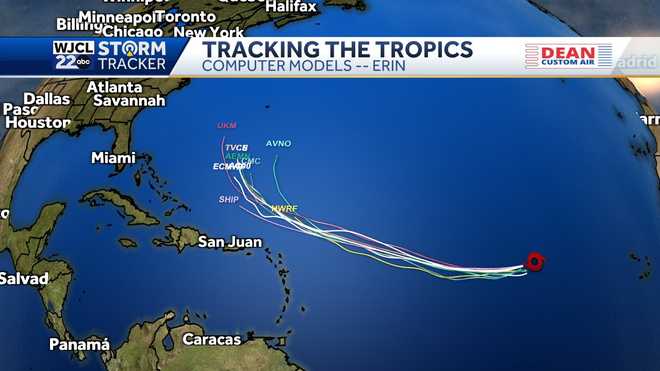 Savannah: Tracking Erin in the Atlantic Ocean
