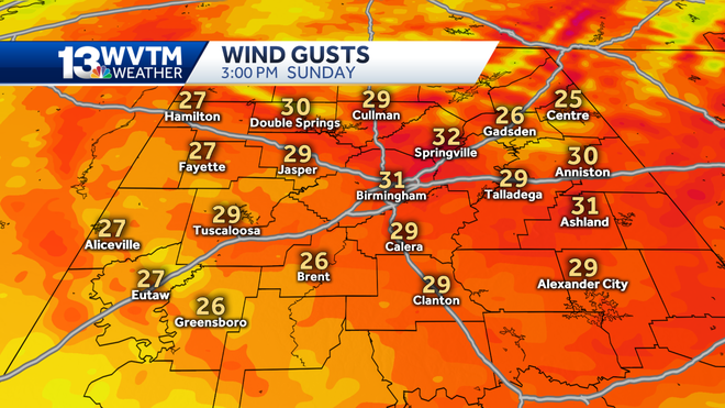 Windy at times through Sunday