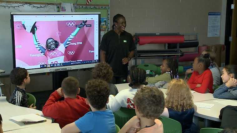 Former Olympian encouraging JCPS students to accomplish anything