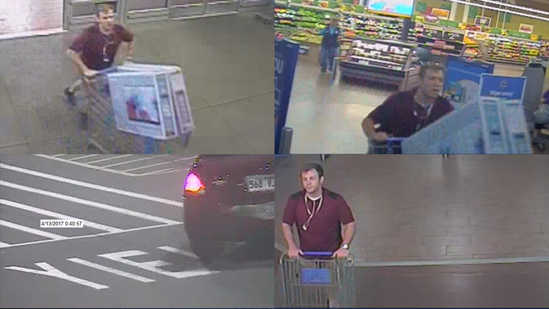 PD: Man caught on camera stealing 2 TVs from Walmart
