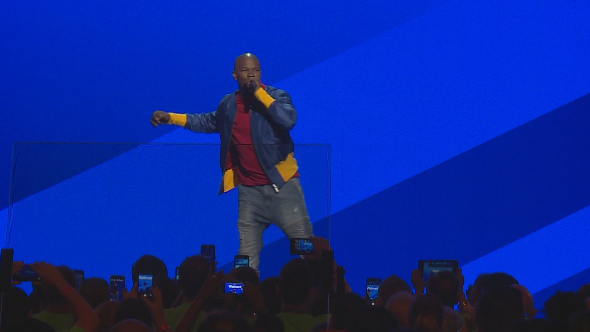 Walmart celebration held at Bud Walton this morning