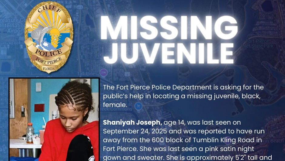 Fort Pierce police seek public's help in locating missing juvenile