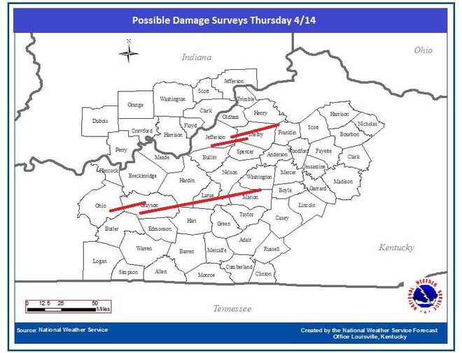 Here's where National Weather Service is doing storm surveys in central ...