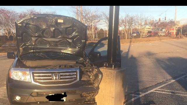 Parking lot driving lesson comes to an unfortunate end
