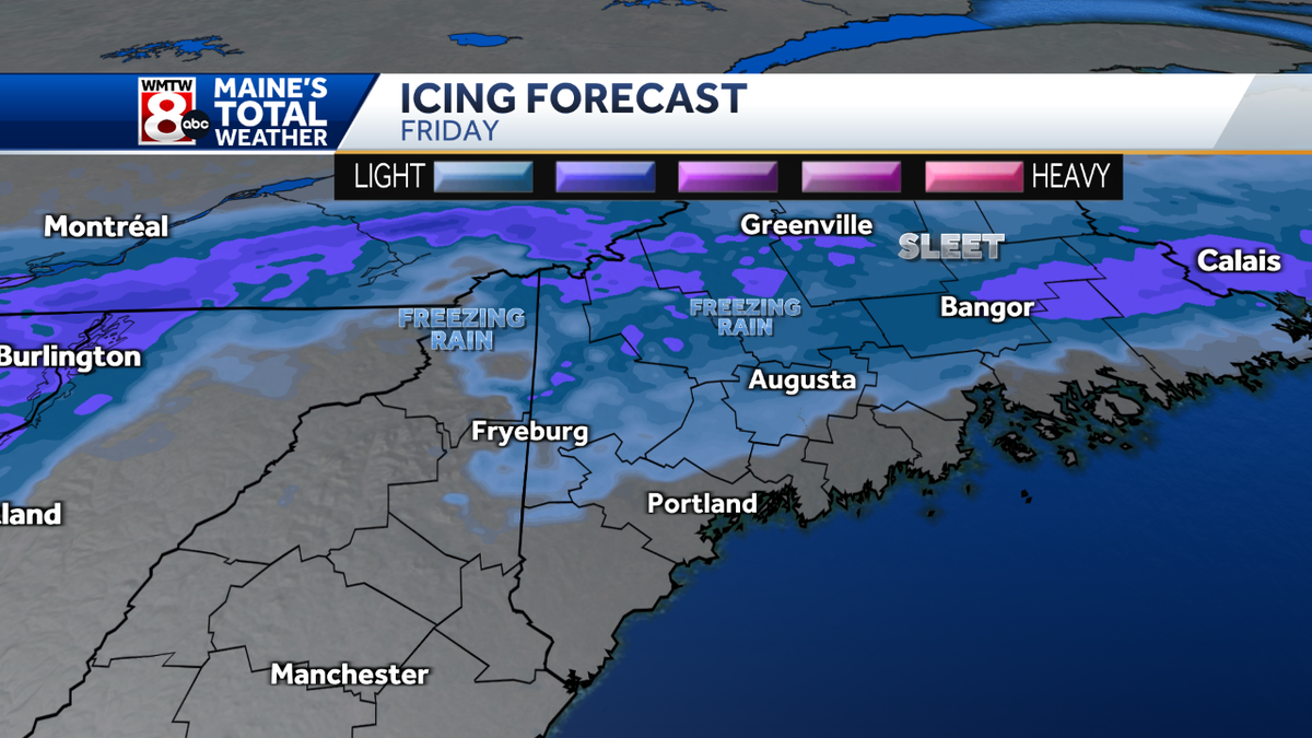 Icy mix and rain hits Maine Friday as temperatures crash
