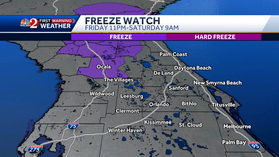 Freeze watch issued for Marion County Friday night into Saturday