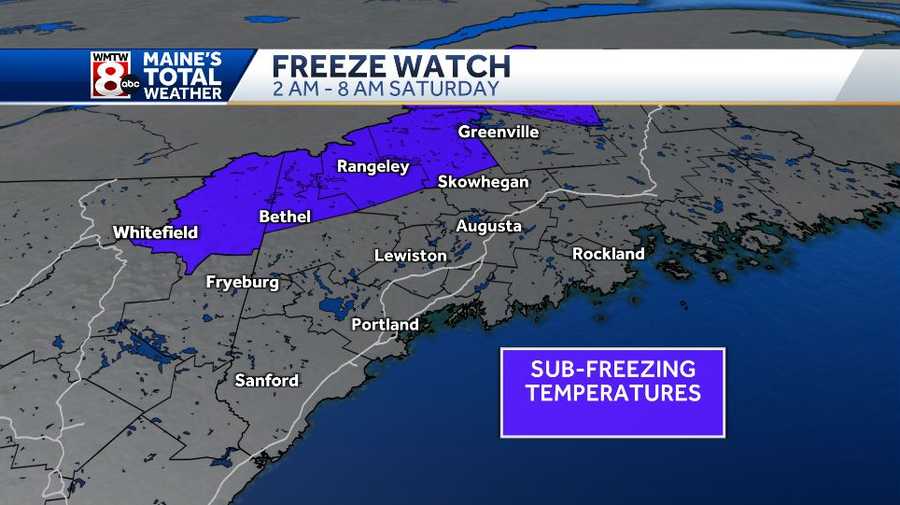 Freeze Watch issued as cold air sinks into Maine this weekend