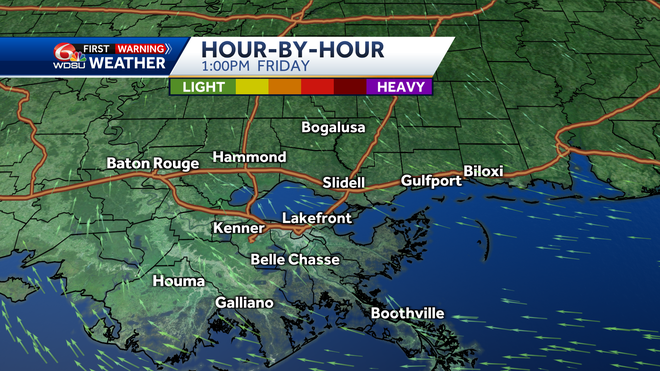 New Orleans Easter forecast weather high low temp rain chances