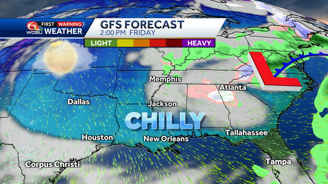 New Orleans forecast highs temp low temp rain chances