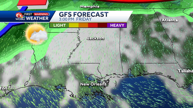 New Orleans weather Easter forecast low high temp rain chances