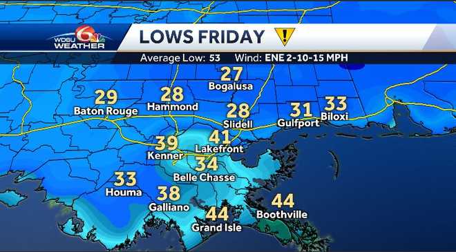 New Orleans Area Freeze Watch for Northshore