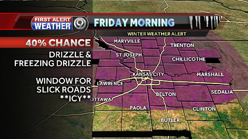 Freezing drizzle possible Friday morning