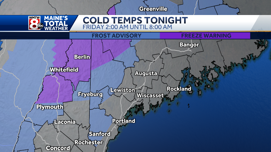 First Widespread Frost/Freeze Expected Inland