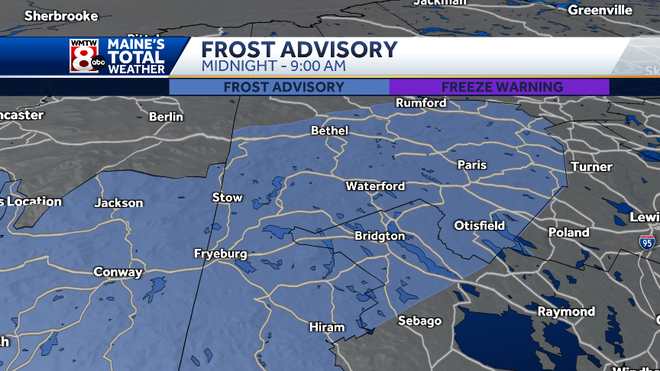 First frost for Maine, with cold temperatures in the forecast