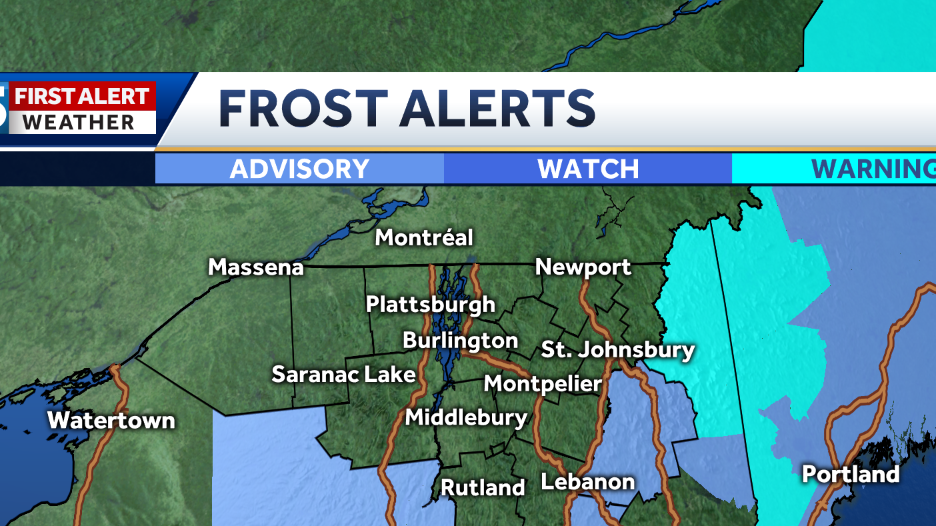 Frost advisory issued for parts of our region