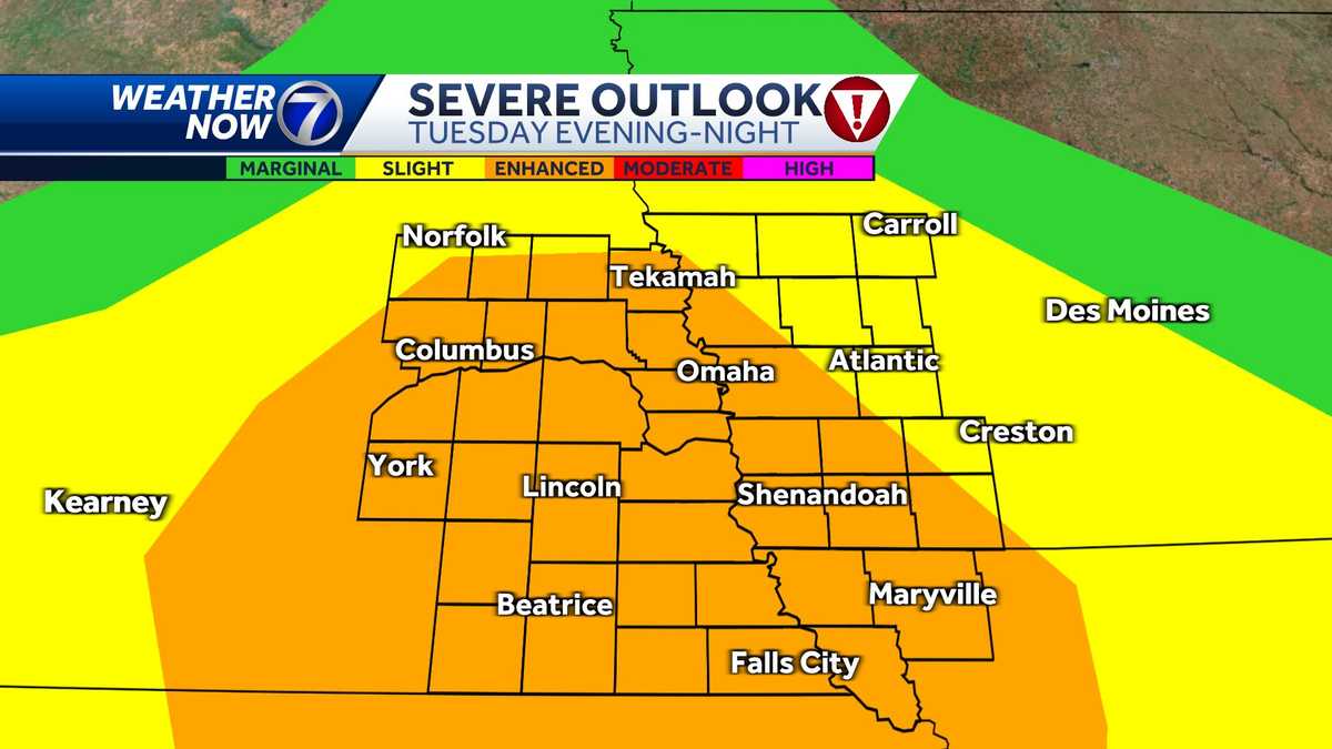 Omaha forecast: Severe thunderstorms projected Tuesday evening