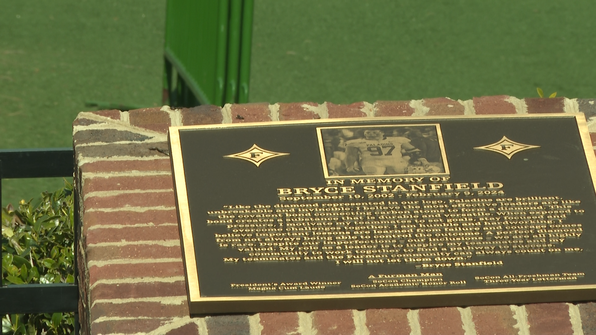 Furman football player honors Bryce Stanfield