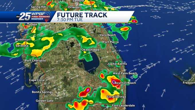 Afternoon, evening storms Monday in South Florida