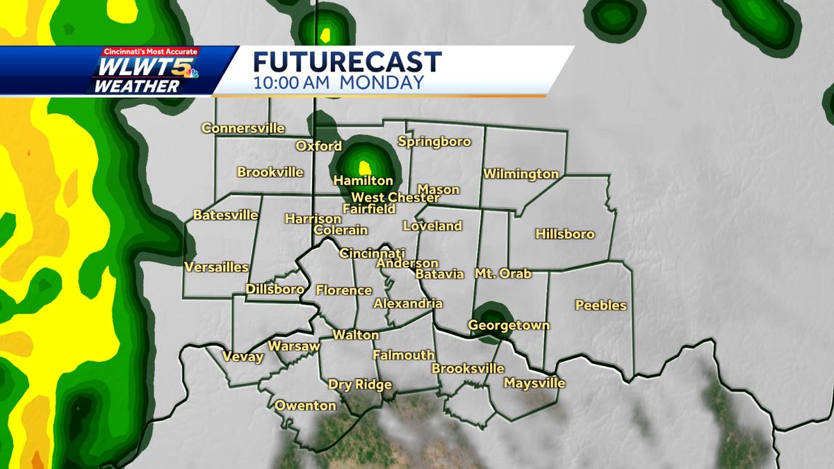 Hour by hour: Chance for severe weather across Cincinnati Monday