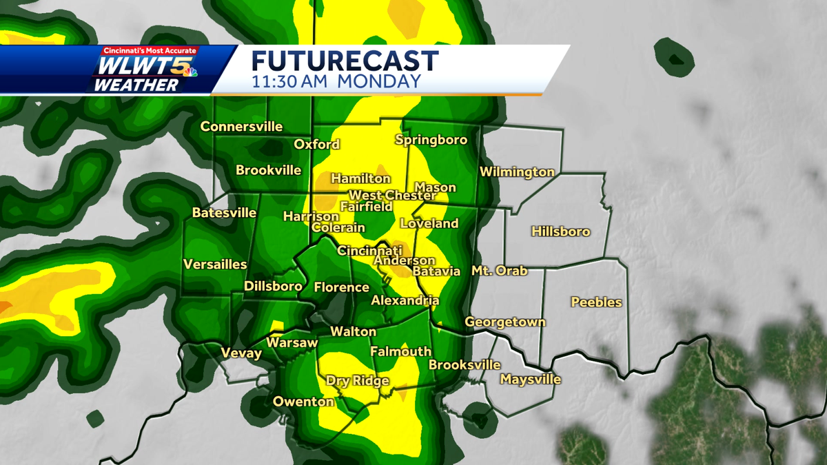 Hour by hour: Chance for severe weather across Cincinnati Monday
