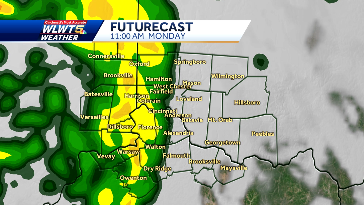 Hour by hour: Chance for severe weather across Cincinnati Monday
