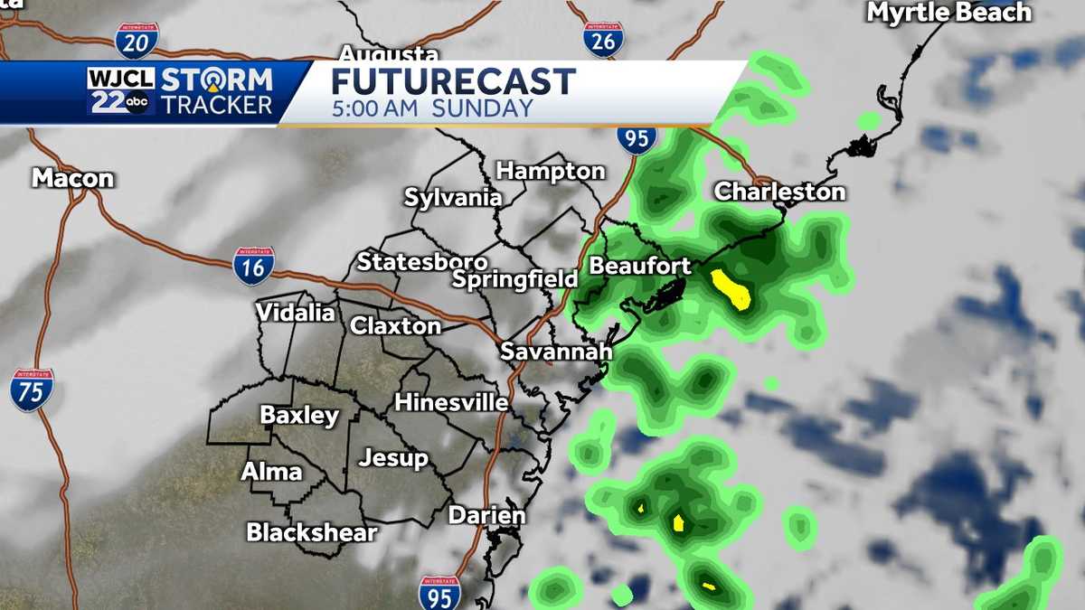 Isolated showers possible Sunday morning
