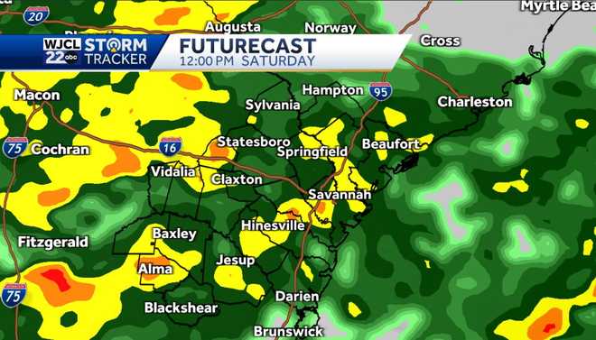 Savannah: Wet weather, heavy rain fall forecasted into weekend