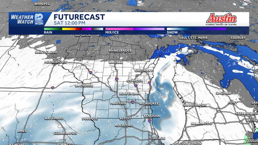 Hour-by-Hour snow forecast for southeast Wisconsin