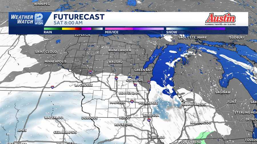 Hour-by-Hour snow forecast for southeast Wisconsin