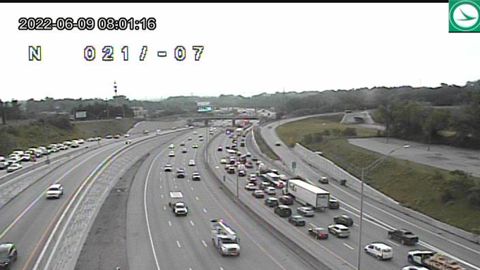 Left lanes blocked along NB I-71 by disabled vehicle
