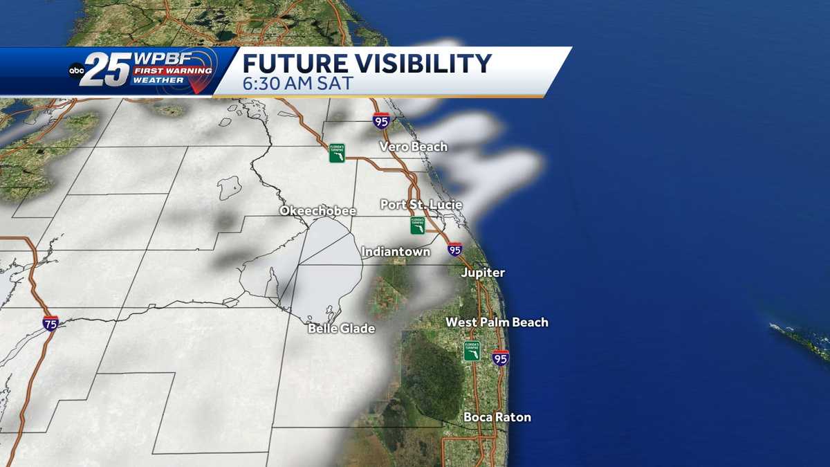 Dense fog will likely form ahead of a cold front in South Florida