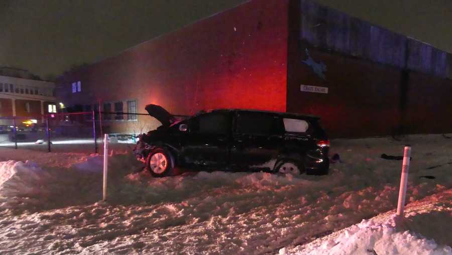 Minivan struck by Commuter Rail train in Belmont, Massachusetts, after ...