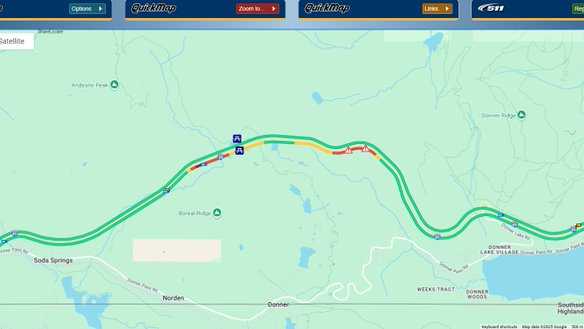 Big rig crash blocking I-80 lane near Truckee