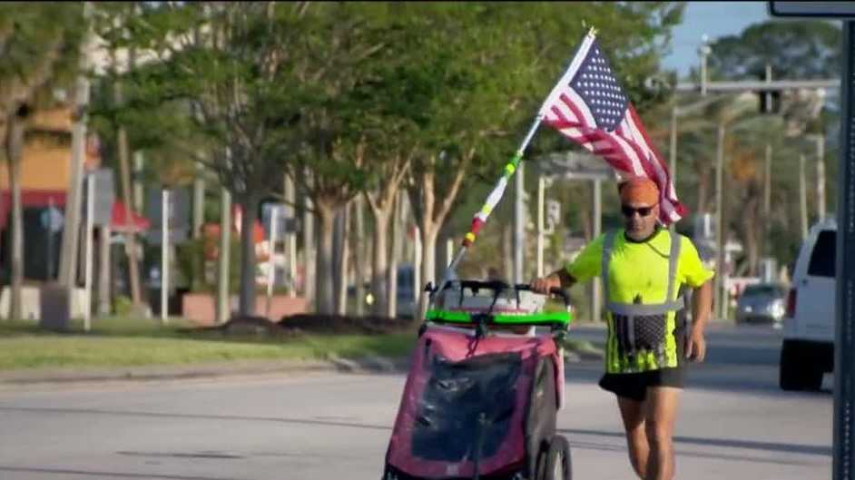 Man treks through Florida during run for the homeless