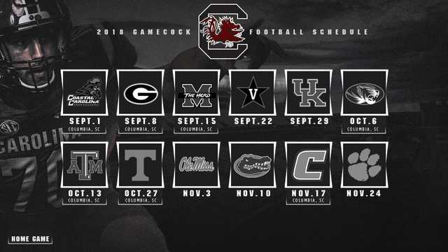 Carolina gamecocks football schedule store
