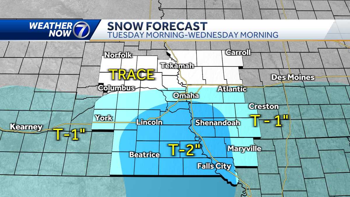 Omaha weather: Light snow to fall throughout Tuesday