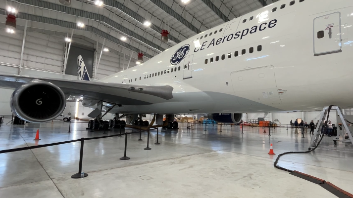 GE Aerospace’s 747 flight test plane visits Cincinnati