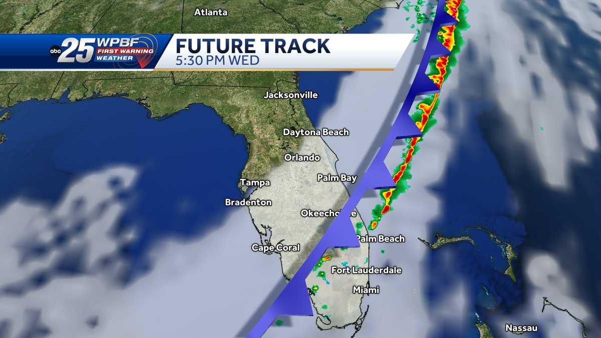 Chance for rain ahead of cold front across South Florida