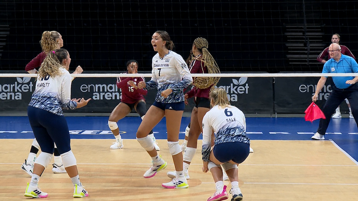 Georgia Southern Volleyball Sweeps South Carolina in Historic Enmarket ...