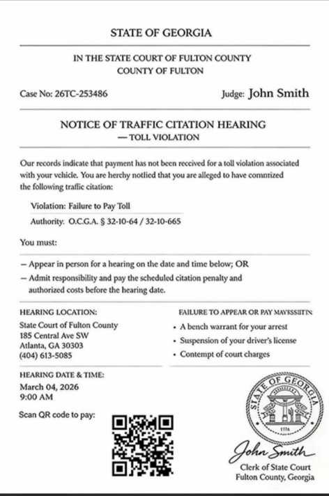 Warning issued about new toll violation
