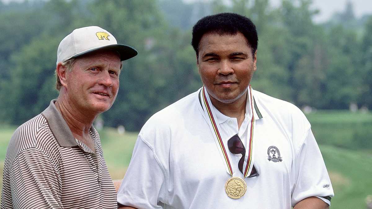 Muhammad Ali and Jack Nicklaus meet for the first time in 1996