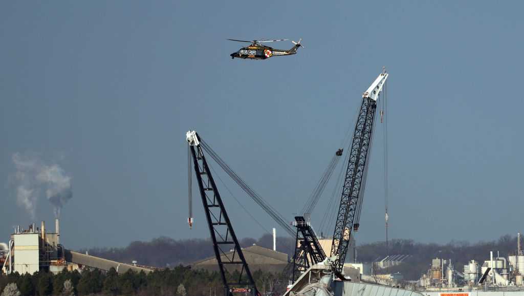 Video: Cranes working on wreckage of Baltimore bridge collapse