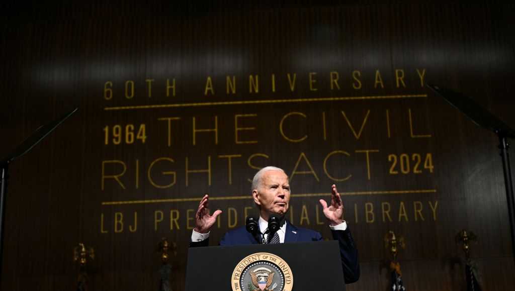 Biden marks 60th anniversary of Civil Rights Act at LBJ Presidential ...