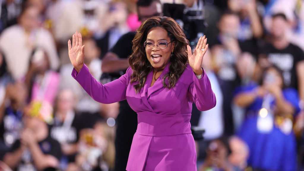 Oprah Winfrey speaks during DNC program Wednesday night