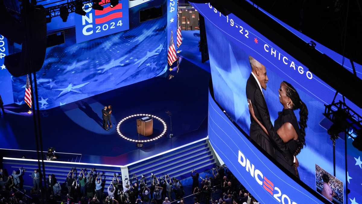 DNC Day 2: Obamas deliver rousing speeches; Harris wins ceremonial ...