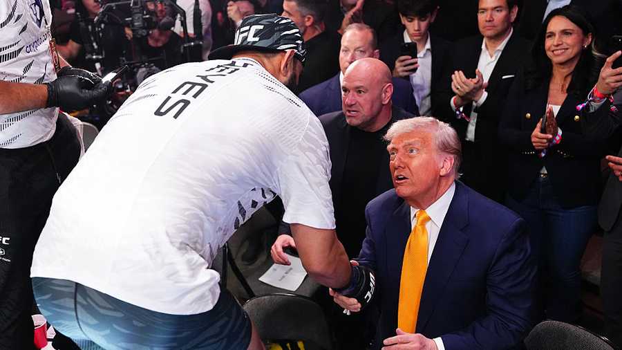 Trump sits cageside at Miami UFC event in his latest appearance at a ...